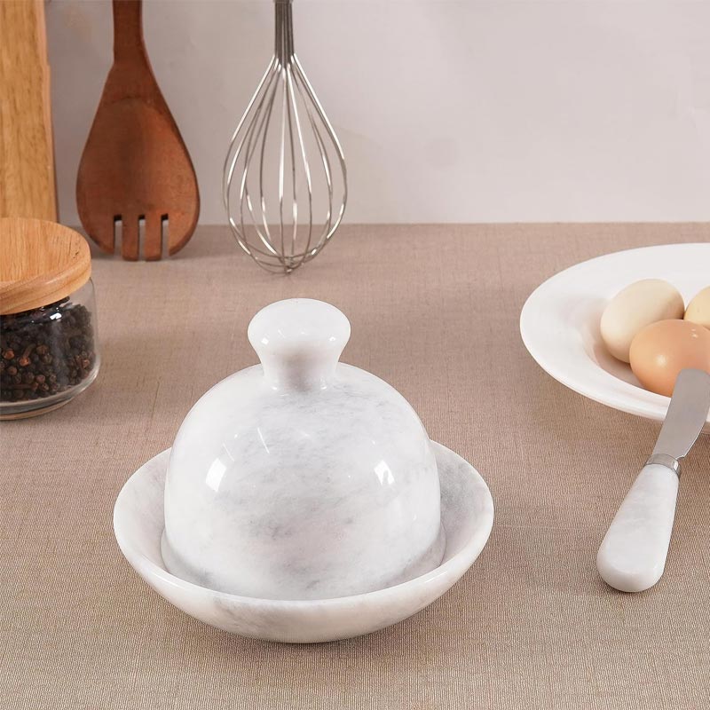 Handcrafted Marble Butter Dish – Marbly Pakistan