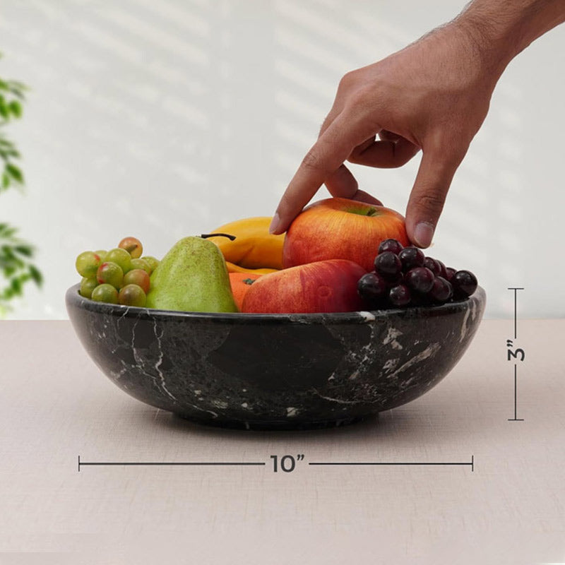 Handcrafted Marble Fruit Bowl - 10 Inches – Marbly Pakistan