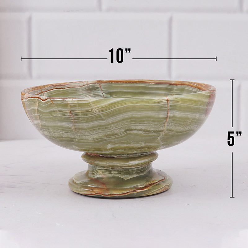 10 Inches Deep Marble Pedestal Fruit Bowl