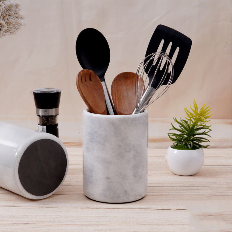 Handcrafted Marble Utensil Holder – Marbly Pakistan