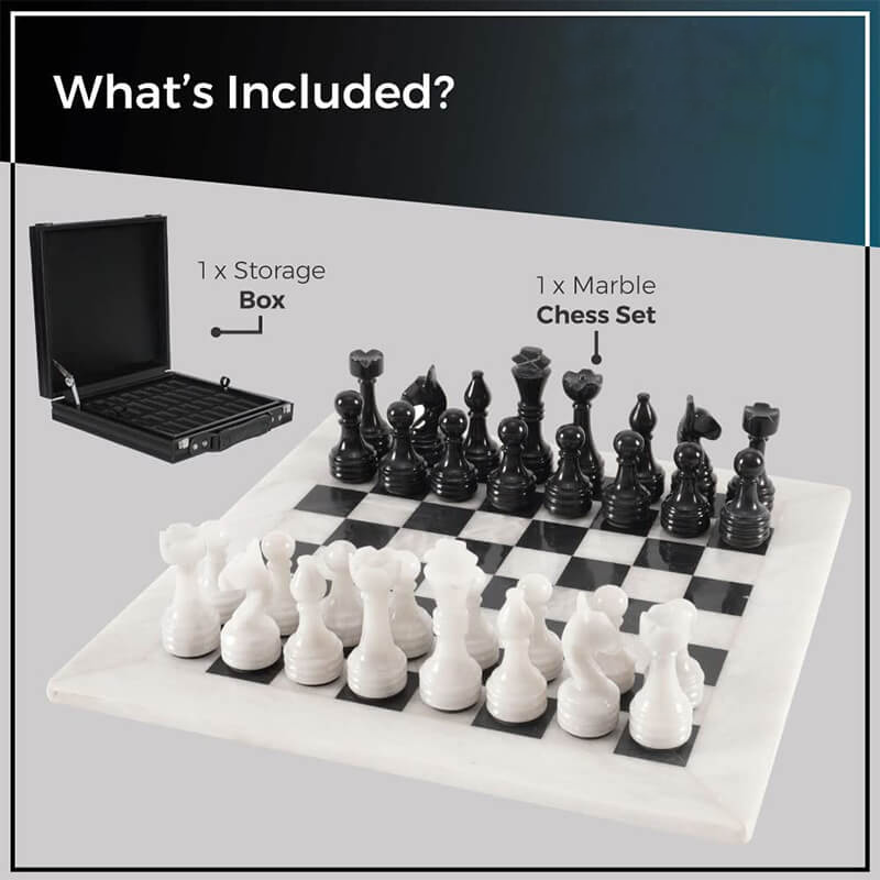 15" Chess Set White & Black – Marbly Pakistan